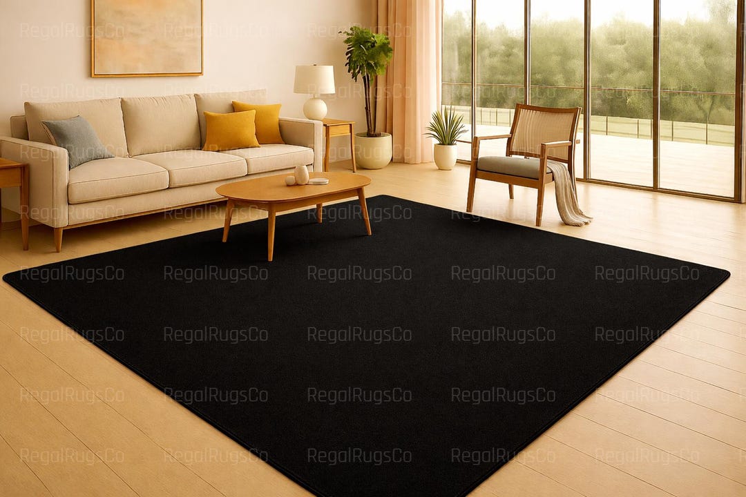 Solid Black Area Rug – Modern Minimalist Floor Décor - Etsy