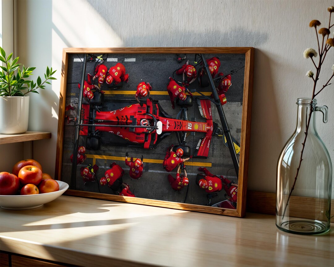 Charles Leclerc Ferrari Pit Stop Canvas Print (digital Download) - Etsy