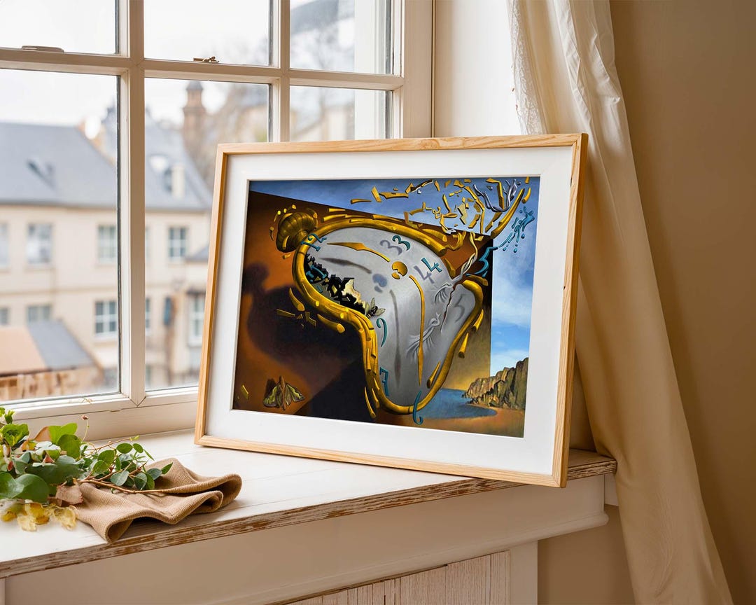 Salvador Dali Clock Explosion Print, Surrealist Wall Art (digital ...