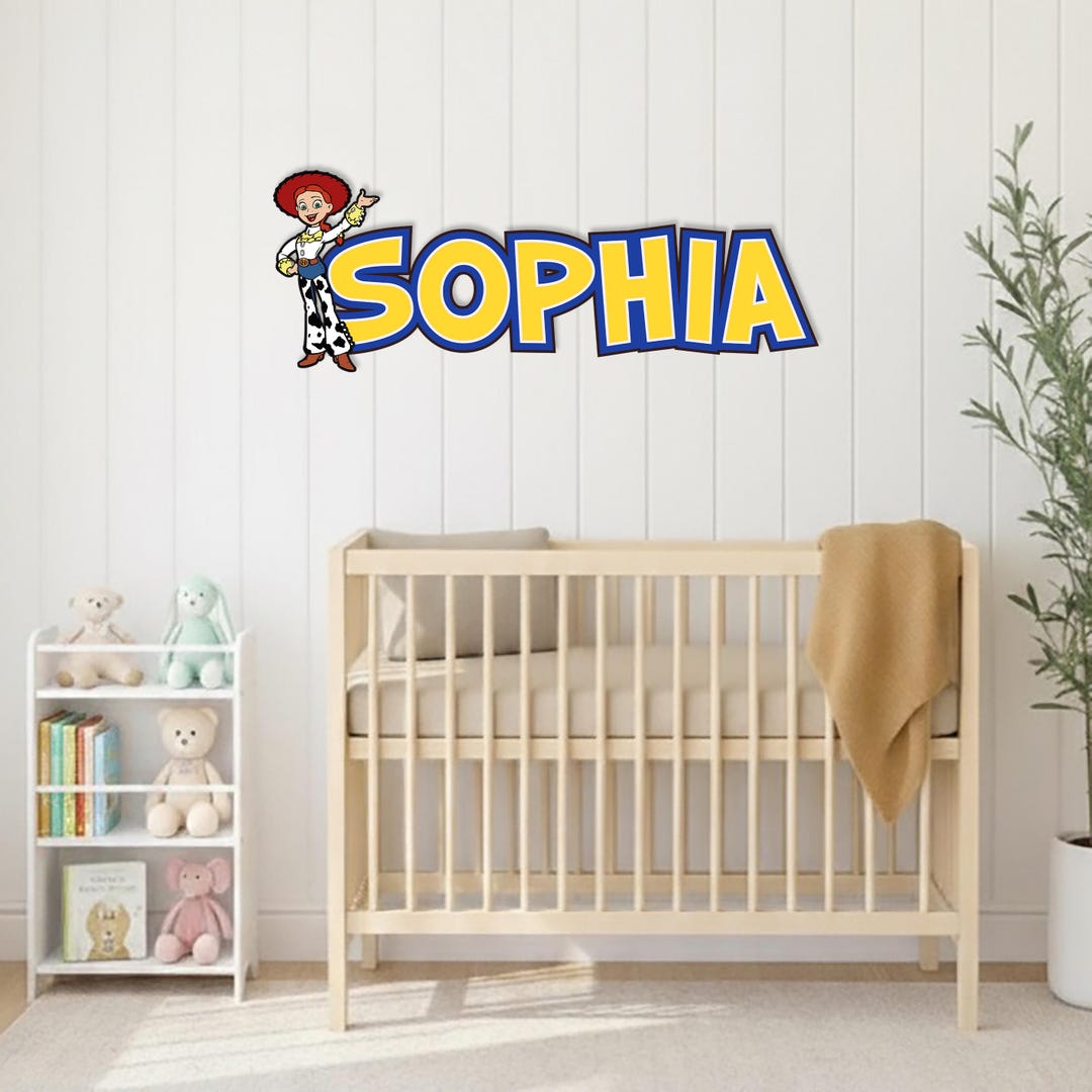 Toy Story Jessie Custom Name Wooden Wall Decor, Personalized Kids Room ...