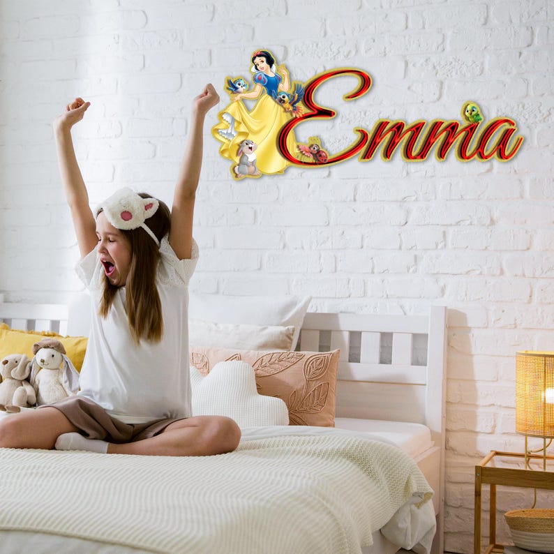 Personalized Disney Princess Name Sign, Snow White Inspired Wooden ...