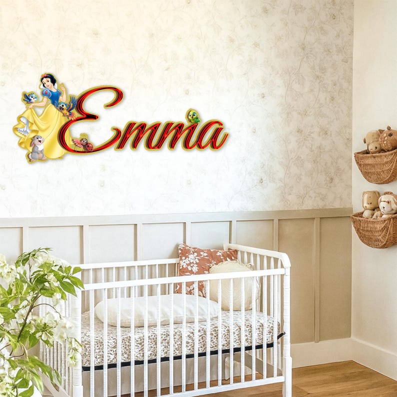 Personalized Disney Princess Name Sign, Snow White Inspired Wooden ...