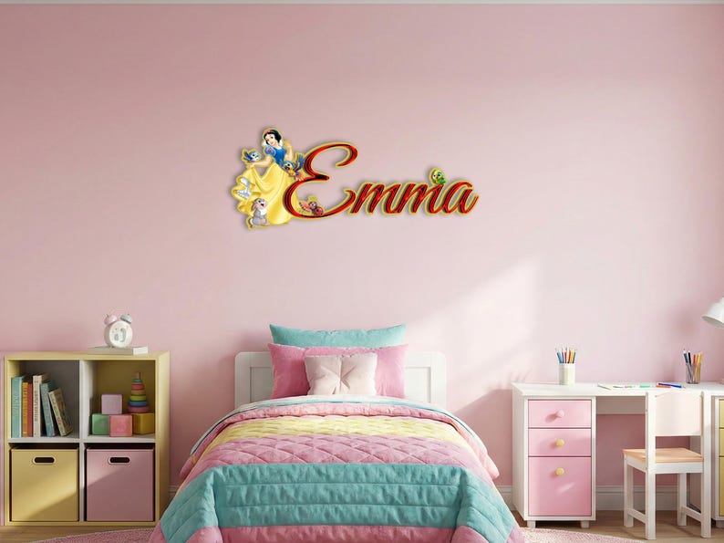 Personalized Disney Princess Name Sign, Snow White Inspired Wooden ...