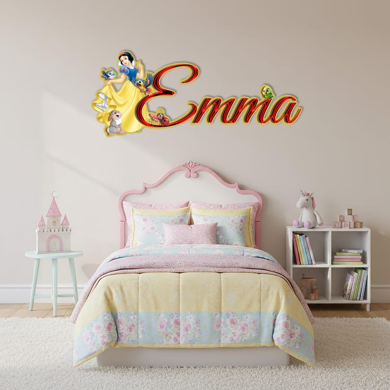 Personalized Disney Princess Name Sign, Snow White Inspired Wooden ...