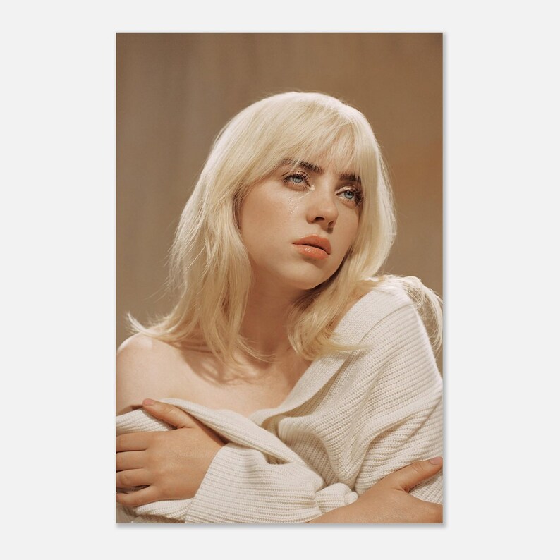 Billie Eilish Blonde Poster, Color Portrait Wall Art, Pop Icon Print ...