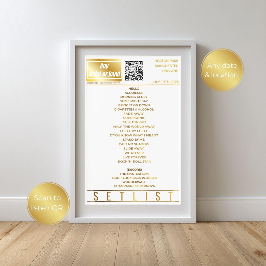 Personalized Concert Setlist Foil Art Print, Gig Memory Wall Art - Etsy