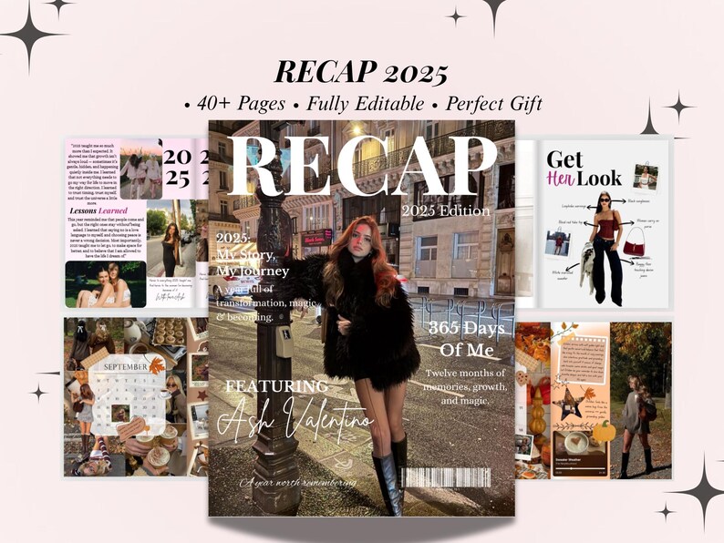 2025 Year Review Magazine| Canva Yearly Recap Journall| Editable ...