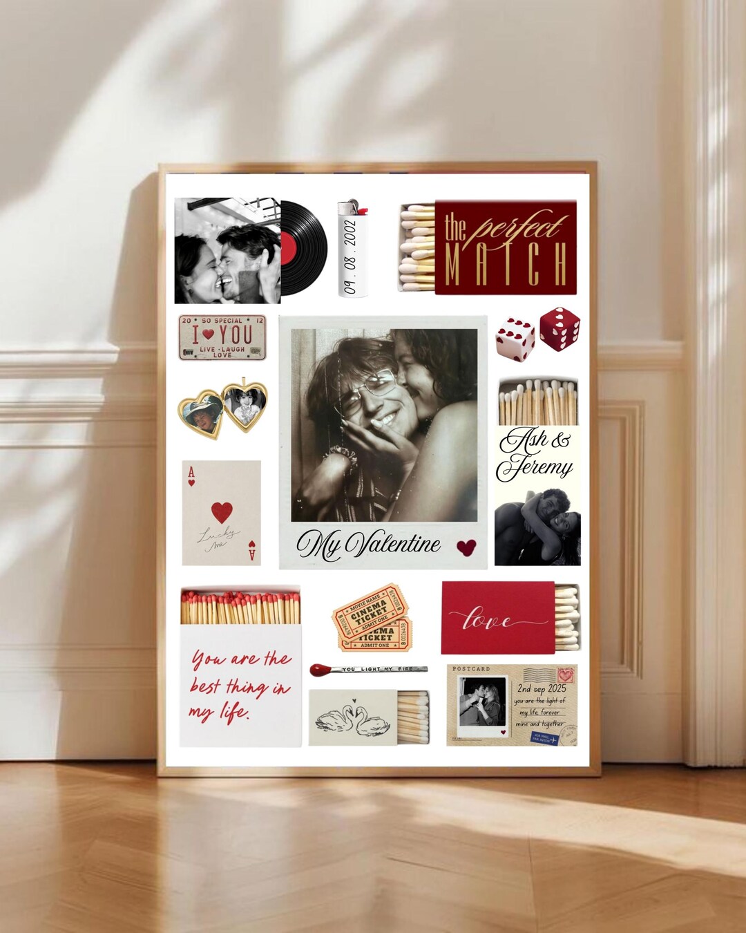 Canva Matchbook Template | Matchbox Art Poster | Personalised Printable ...