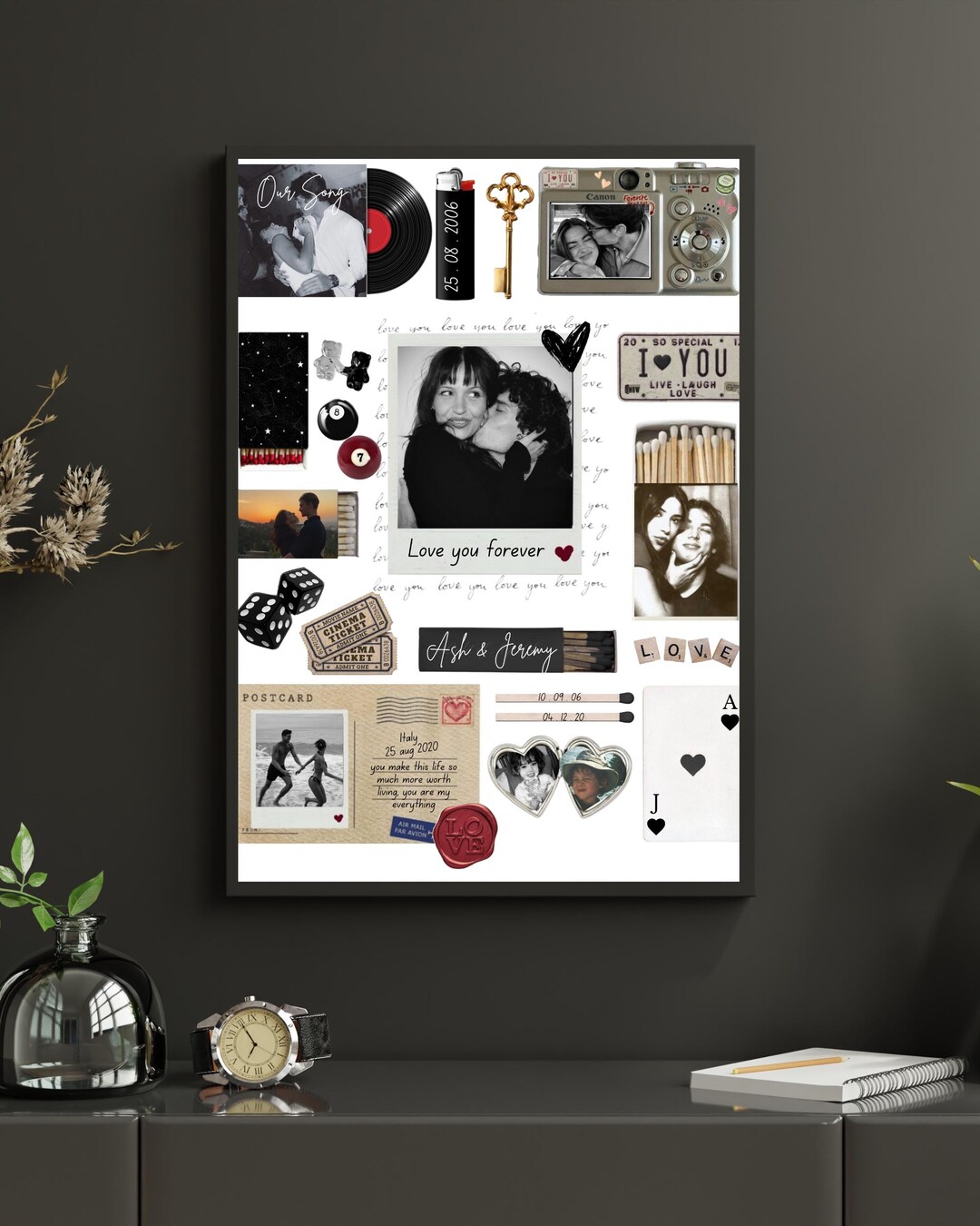 Custom Matchbook Poster Template Matchbox Art Anniversary Gift for ...