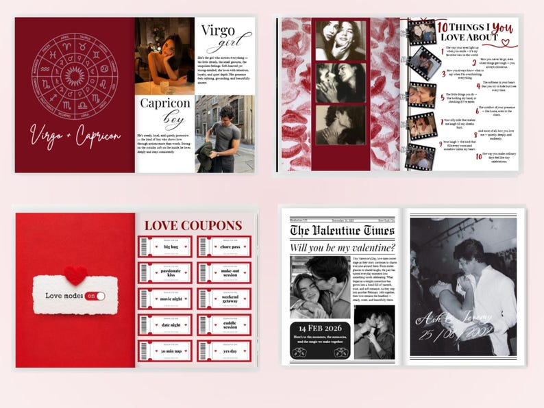 Valentines Magazine Couple Canva Template Editable Love Magazine for ...