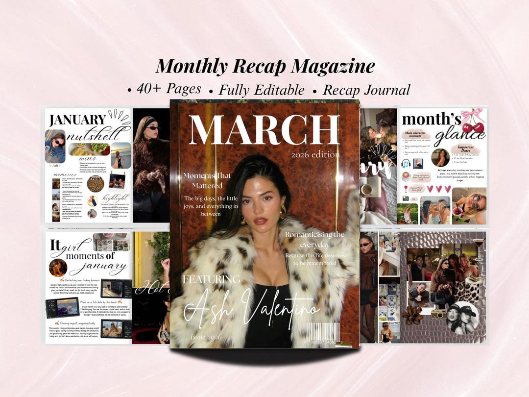 Month Recap Magazine March Recap Journal Monthly Review Recap Journal ...