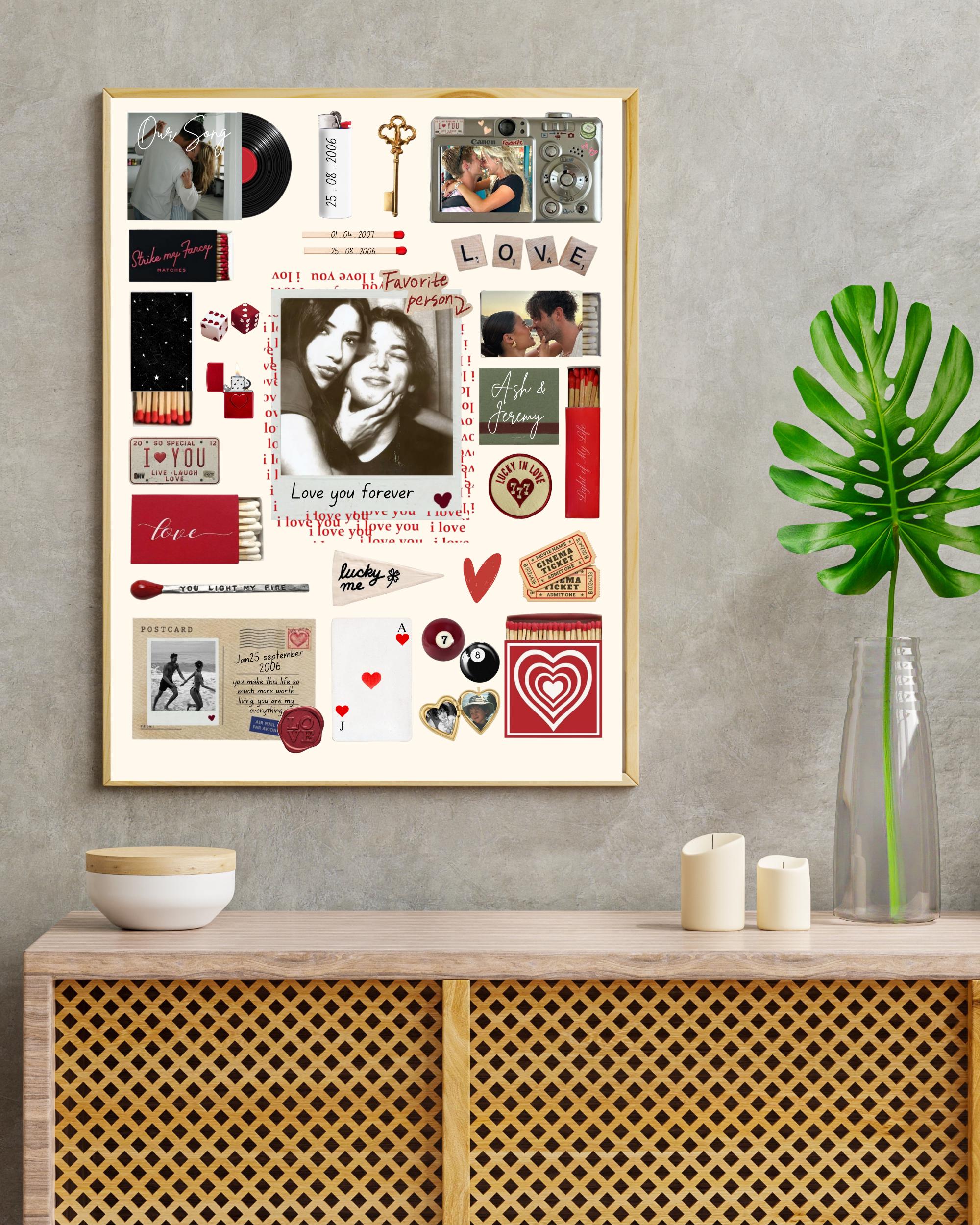 Canva Matchbox Art Matchbook Poster Template Anniversary Gift for ...