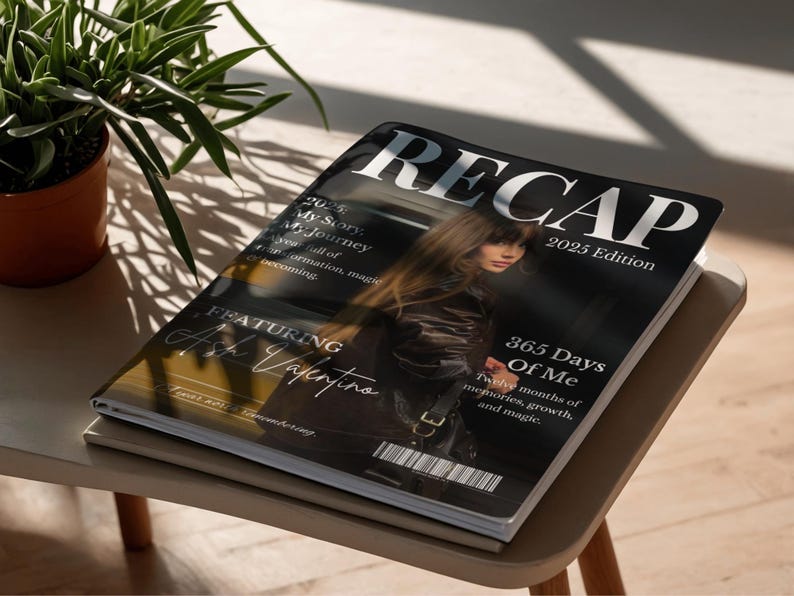 Yearly Recap Magazine 2025 Year in Review Journal Editable Canva ...