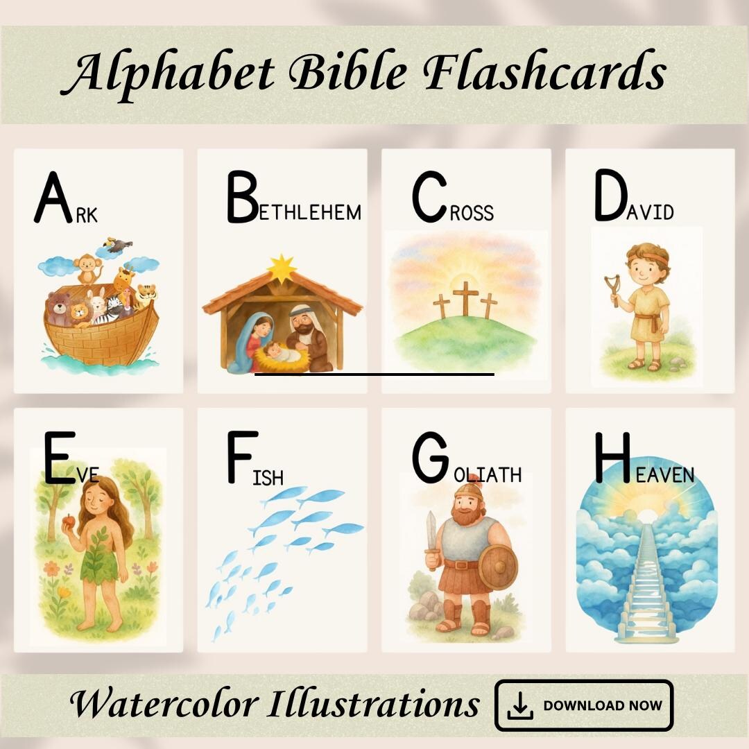 Bible Flashcards, Educational Printable, Bible Activity Pages, Bible ...