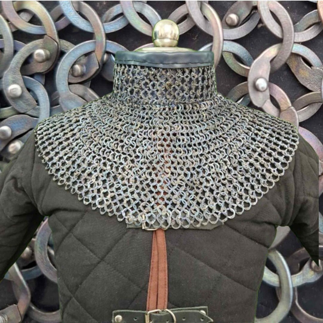 Titanium Chainmail Gorget: European 4-in-1 Collar, Brass Buckles - Etsy