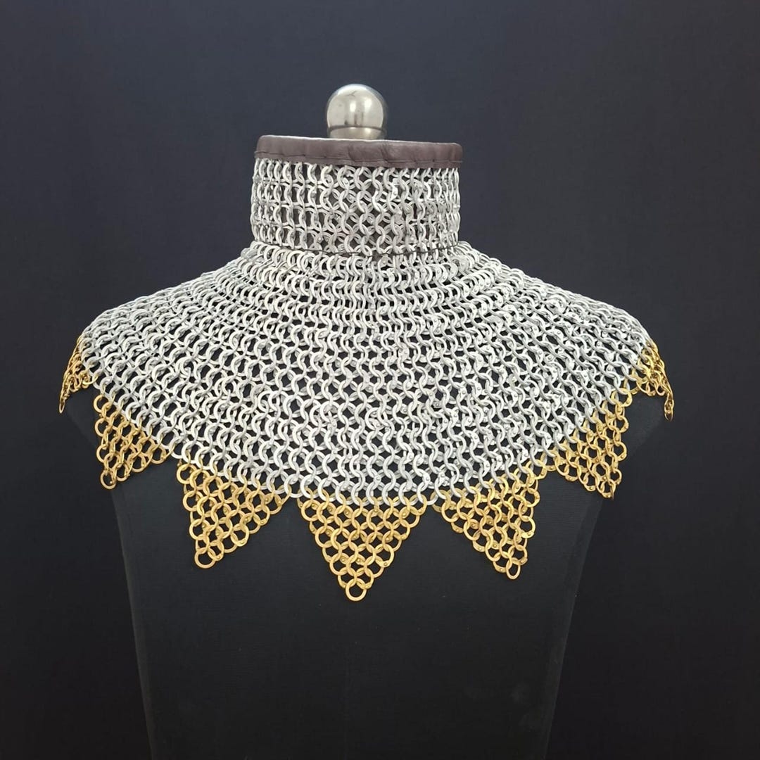 Chain Mail Collar , 9 Mm Aluminium Round Ring Riveted With Solid Ring ...