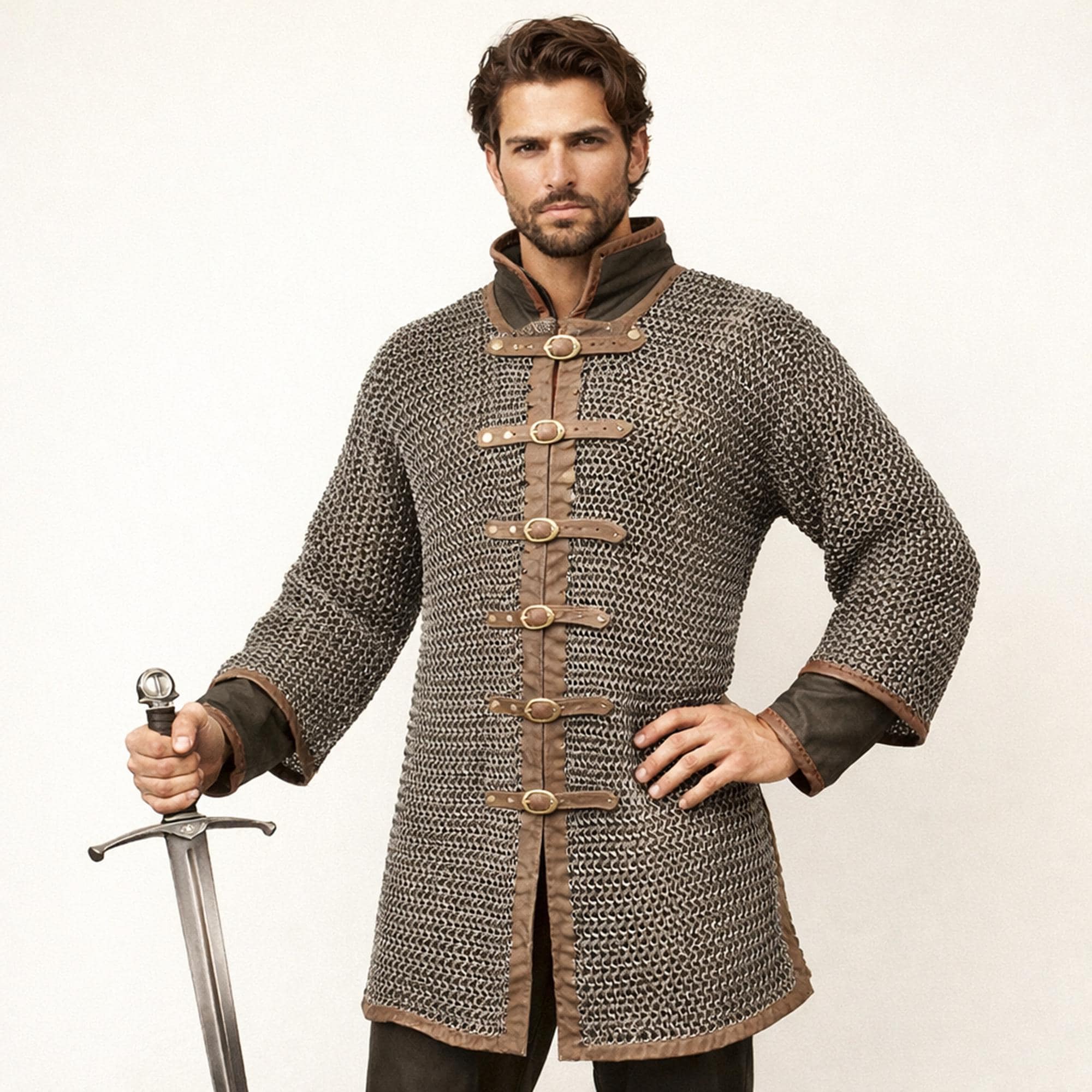 Darkened Aluminum Chainmail Shirt | Medieval Hauberk, LARP Costume - Etsy
