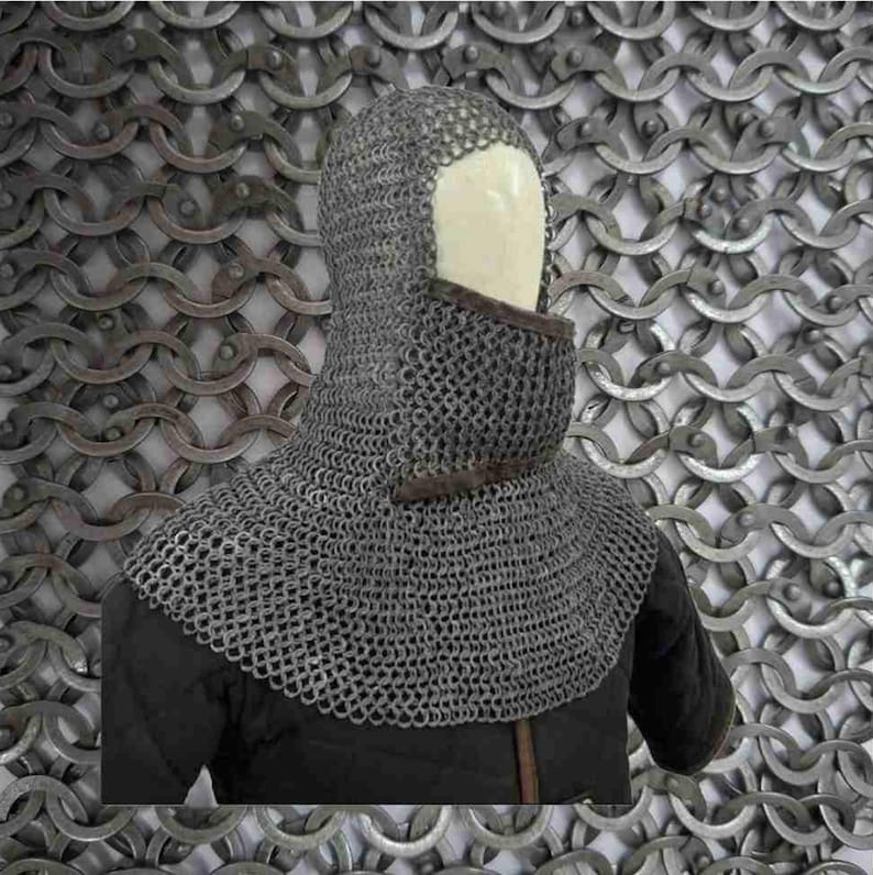 9mm Flat Ring Riveted Chainmail Coif: Medieval LARP Hood - Etsy Canada