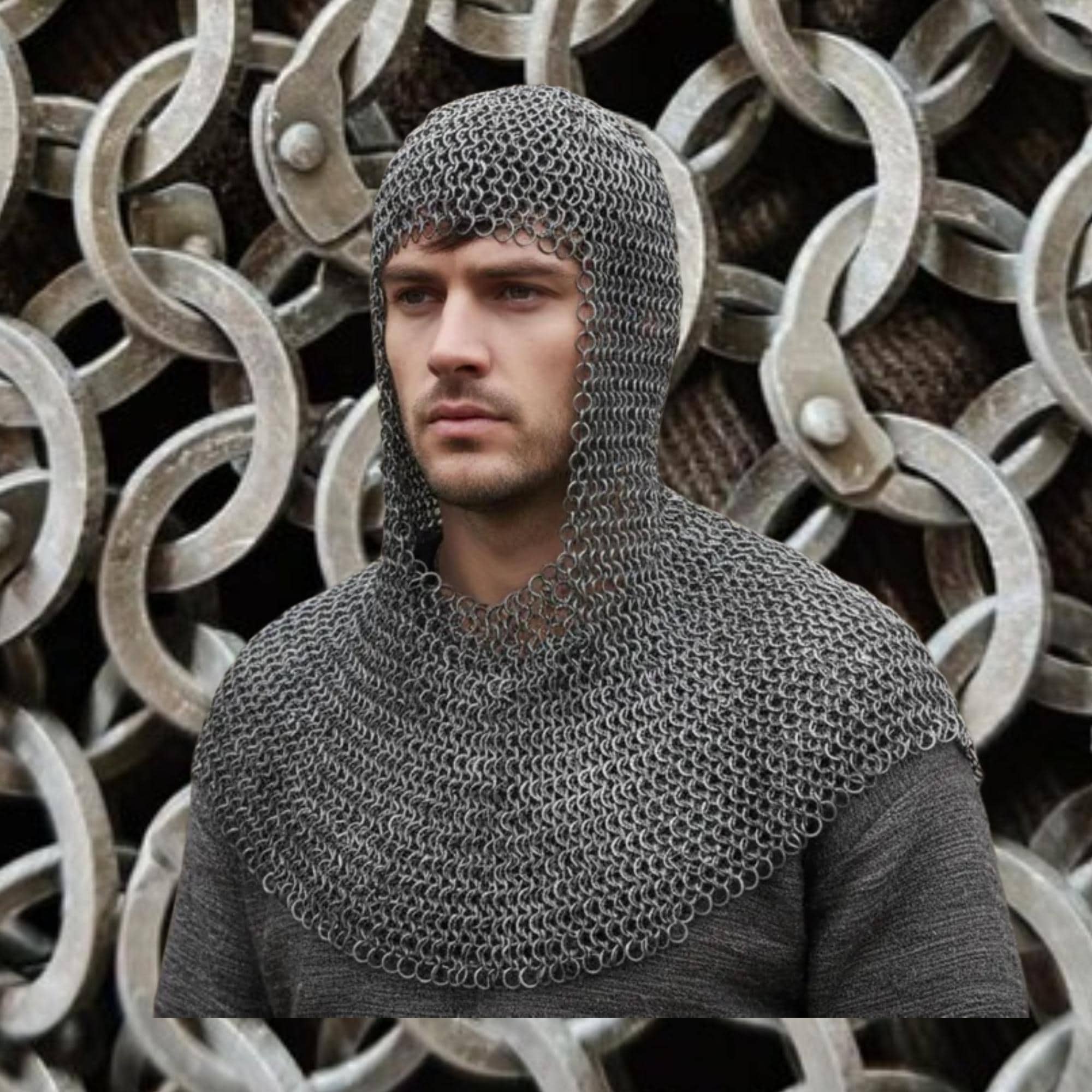 Darkened Aluminum Chainmail Shirt | Medieval Hauberk, LARP Costume - Etsy