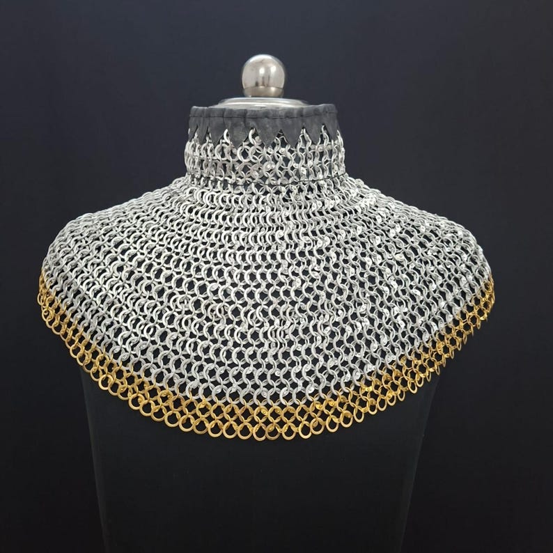 Chain Mail Collar , 9 Mm Aluminium Round Ring Riveted With Solid Ring ...