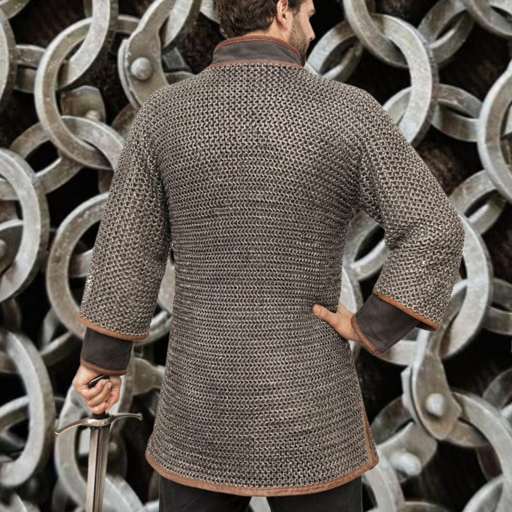 Darkened Aluminum Chainmail Shirt | Medieval Hauberk, LARP Costume - Etsy