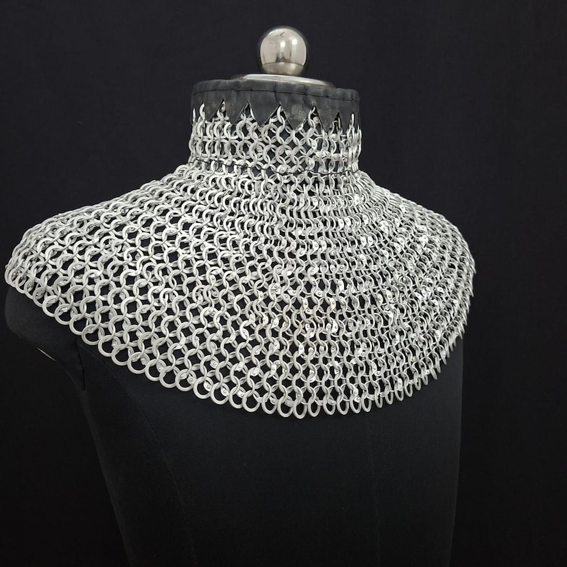 Chain Mail Collar , 9 Mm Aluminium Round Ring Riveted With Solid Ring ...