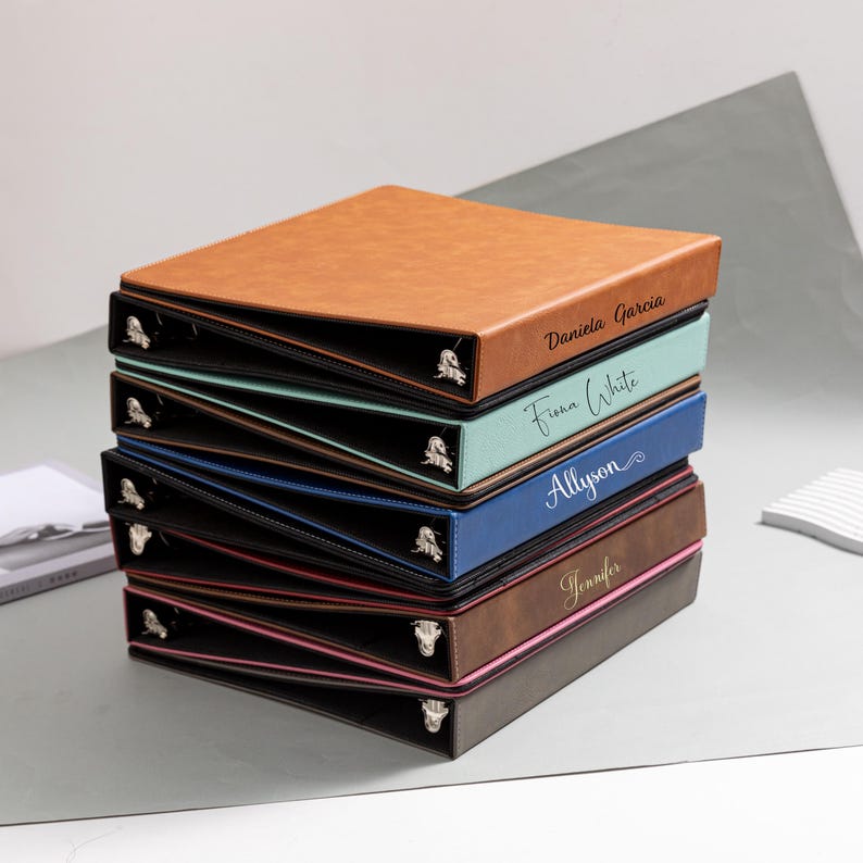 Luxury Leather 3 Ring Binder | Personalized Recipe Book Binder | Custom ...