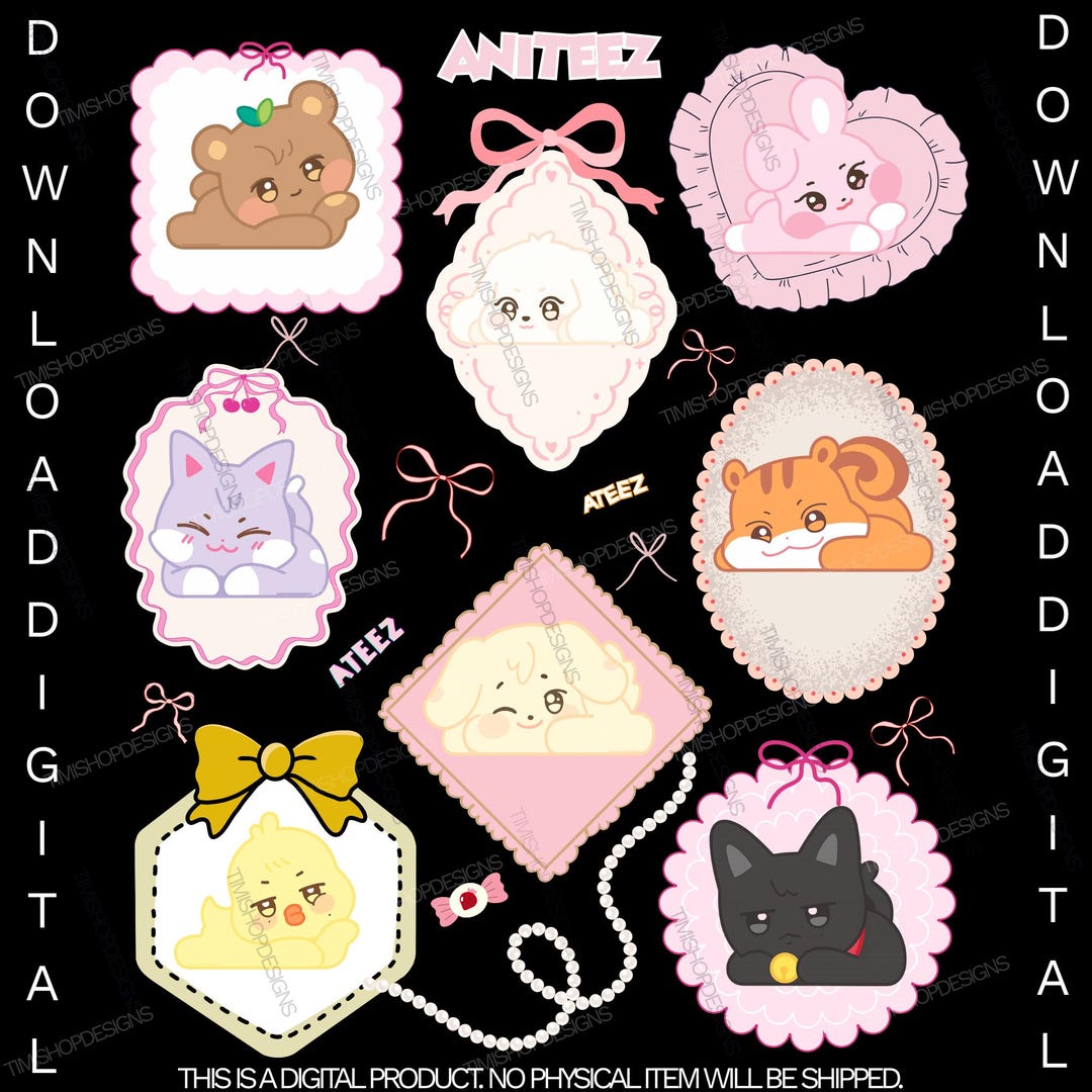Aniteez Ateez Cute Shirt Design PNG | ATEEZ Character Digital Download ...