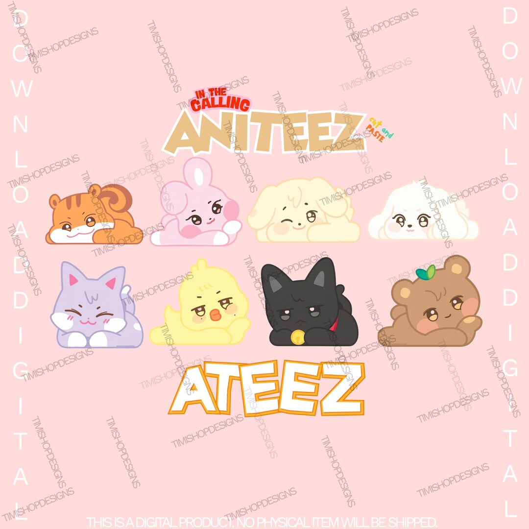 Aniteez Ateez Cute Shirt Design PNG | ATEEZ Character Digital Download ...