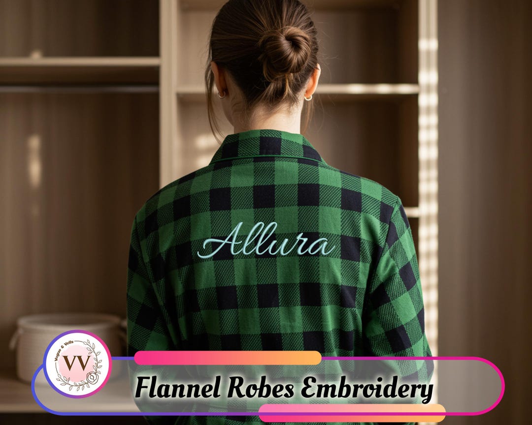 Flannel Robe With Custom Embroidery Personalized Bridesmaid and Bridal ...