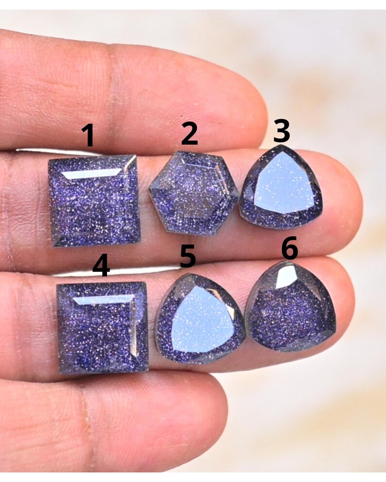 Natural Blue Sand Stone Doublet Step Cut Mix Shape Gemstone High ...