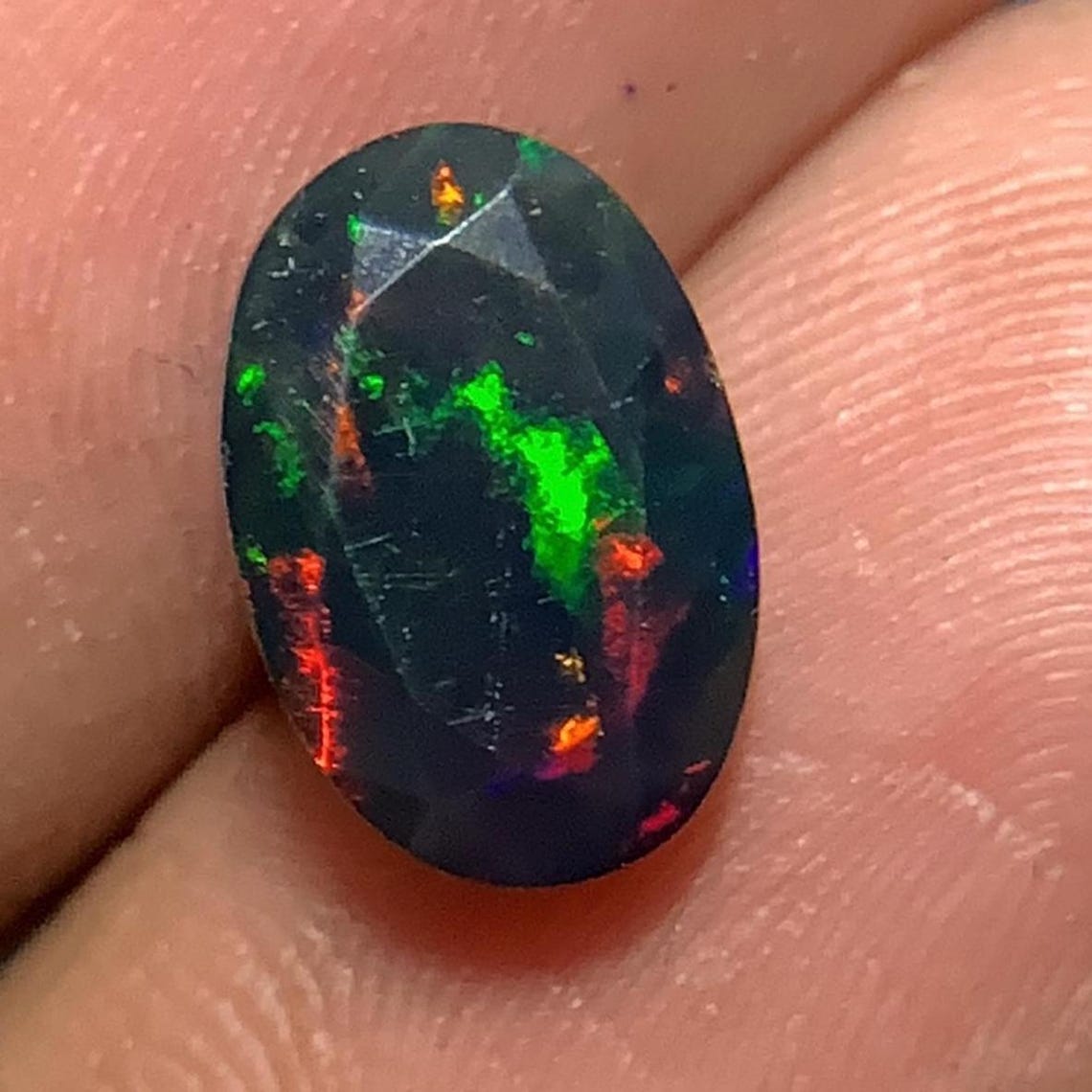 Natural Ethiopian Opal Faceted Cut Oval Shape Gemstone High Quality for ...
