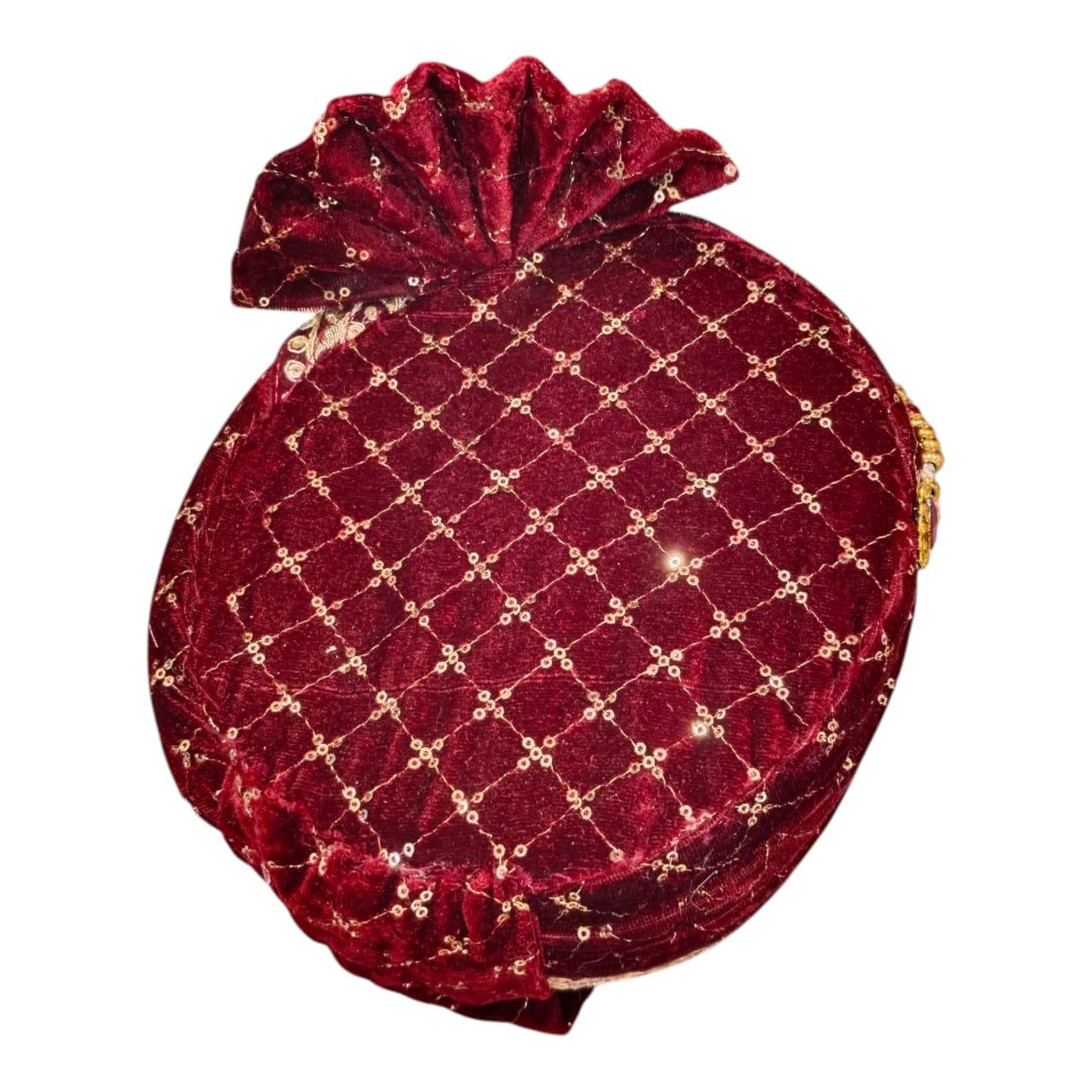 Maroon Velvet Wedding Turban | Golden Embroidery, Red Stone Brooch - Etsy