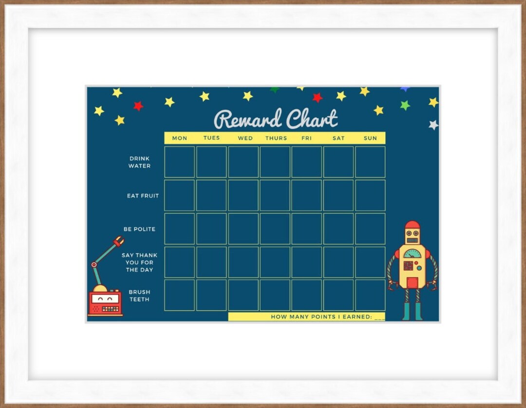 Reward Chart Poster - Children Reward Poster - Printable - Customizable ...
