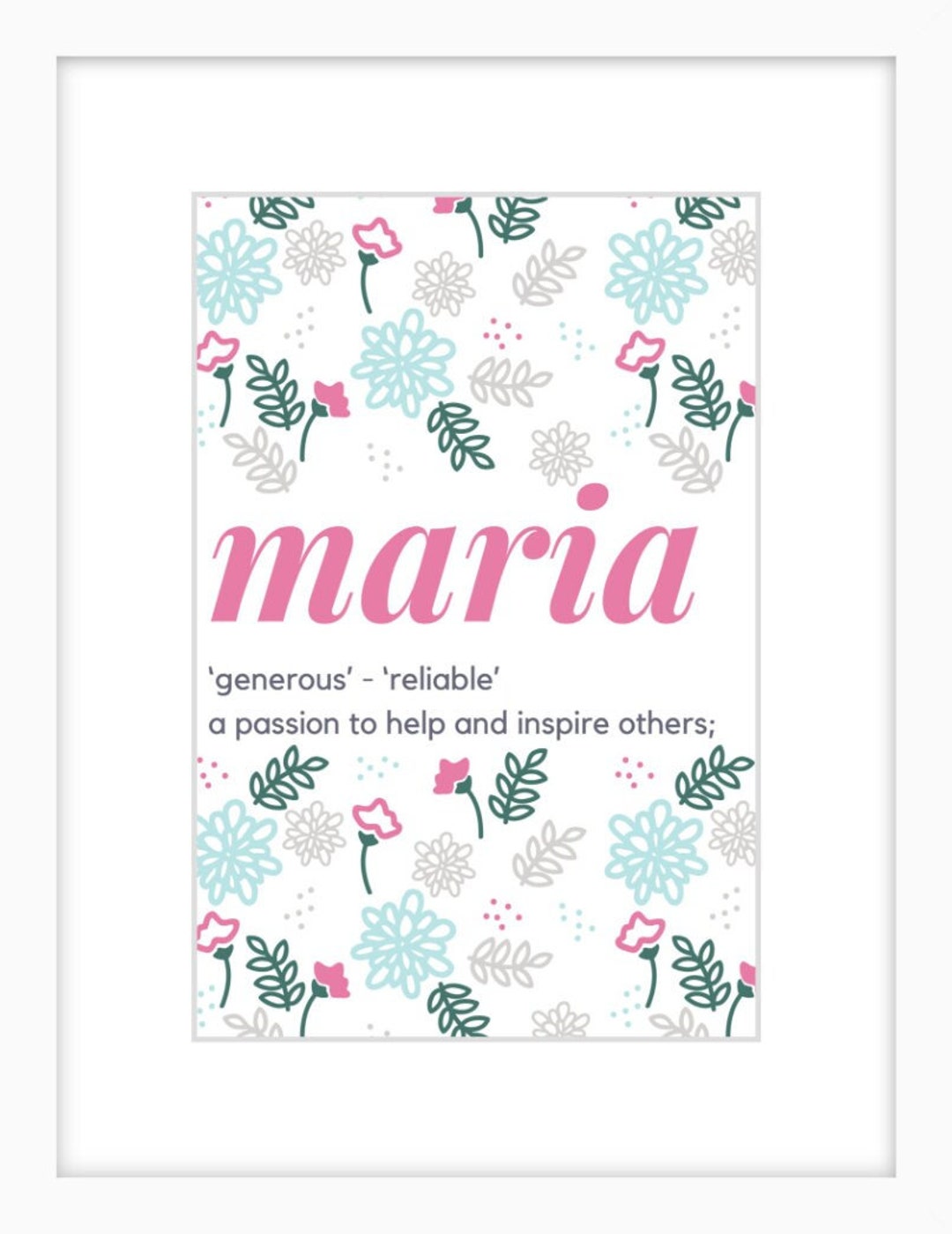 Maria Name Meaning Poster - Printable - Customizable - Digital Download ...