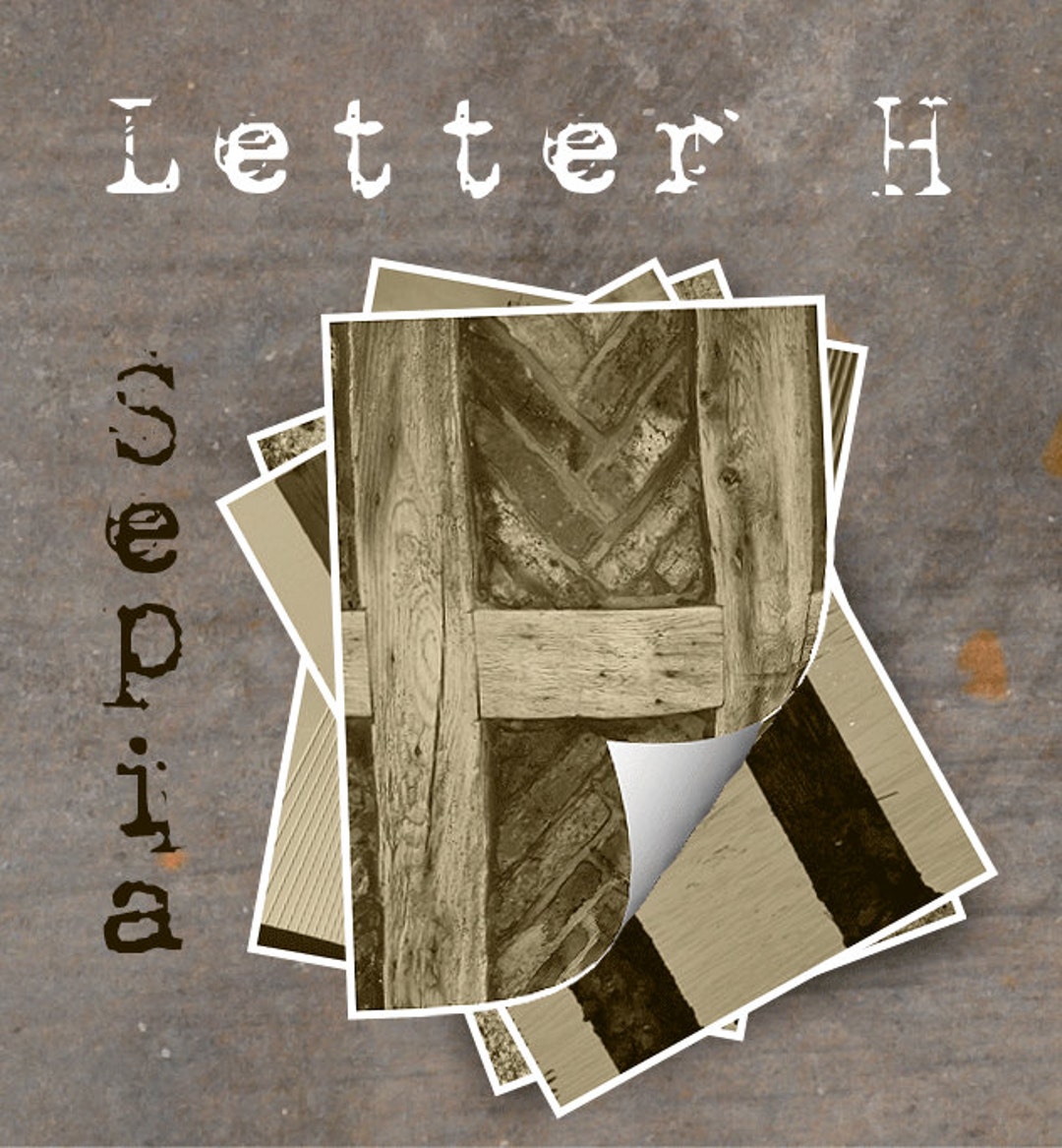 LETTER H Alphabet Photography LETTERS - Sepia Alphabet Photos - Etsy