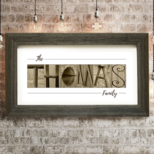Framed Name Rustic - Etsy