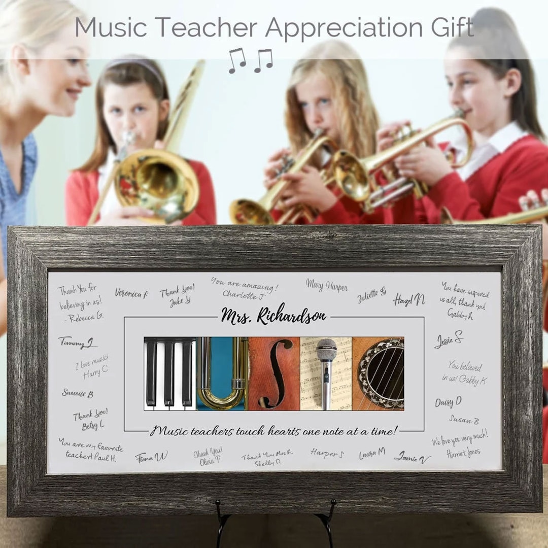 Music Teacher Gift, Teacher Retirement Gift, Retirement Guest Book ...
