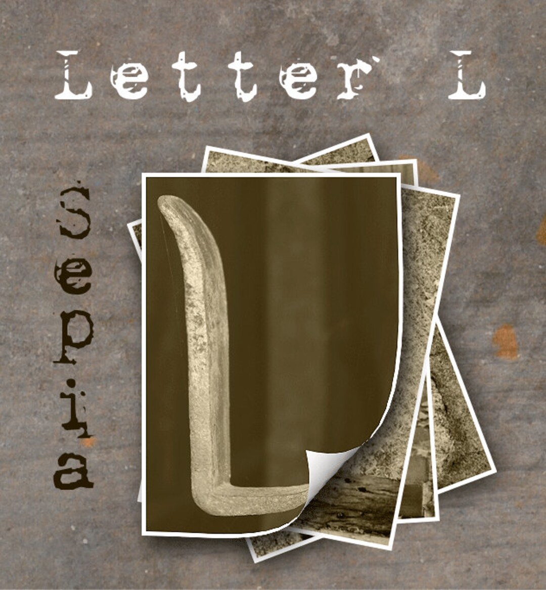 LETTER L Alphabet Photography LETTERS - Sepia Alphabet Photos - Etsy