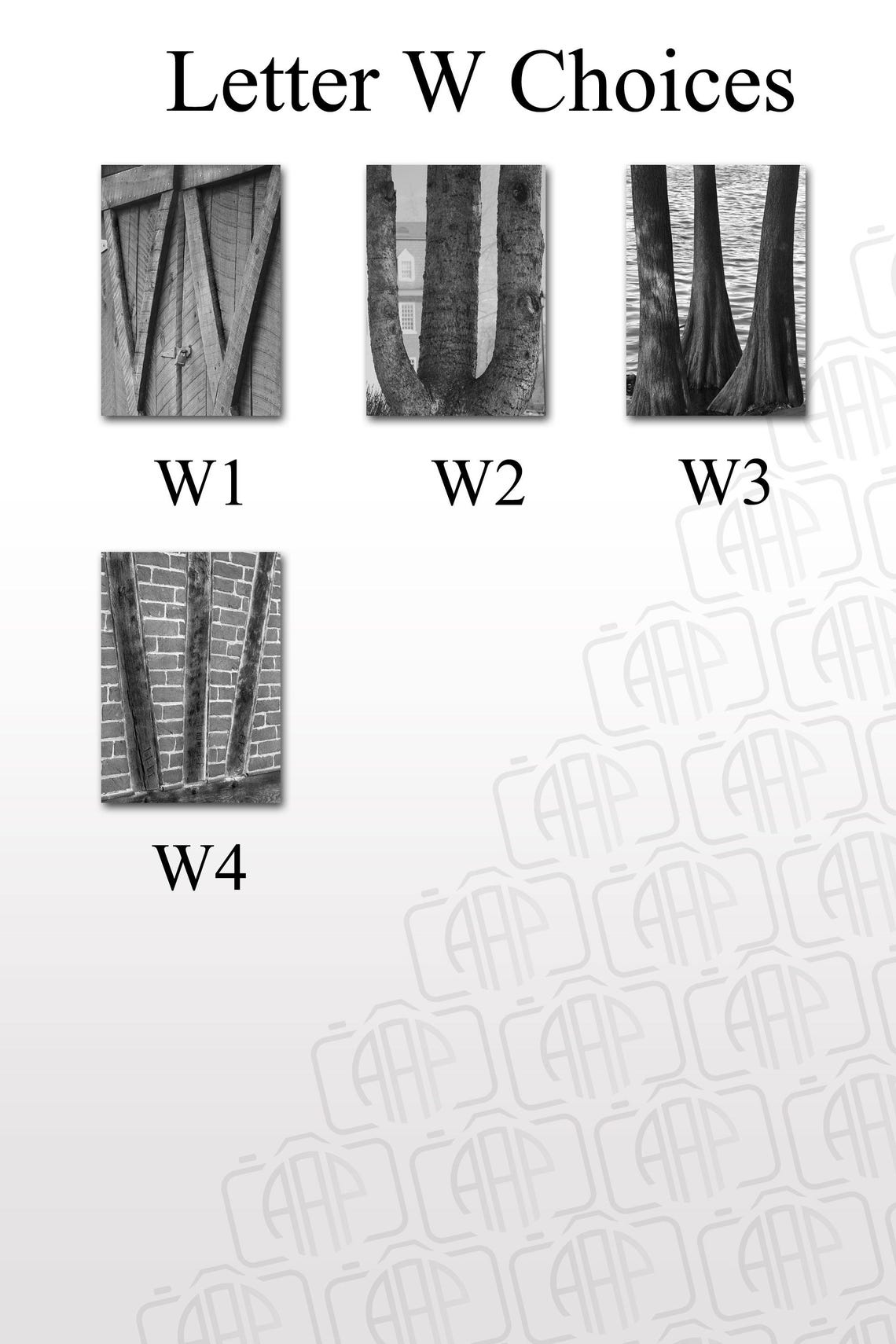 LETTER W Alphabet Photography LETTERS - Black and White Alphabet Photos ...