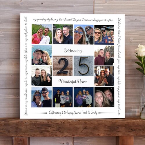 Celebrating 25 Wonderful Years Silver Wedding Gift 25th - Etsy