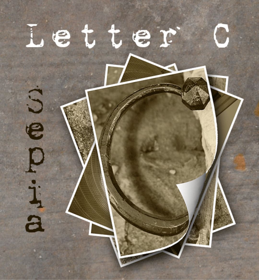 LETTER C Alphabet Photography LETTERS - Sepia Alphabet Photos - Etsy