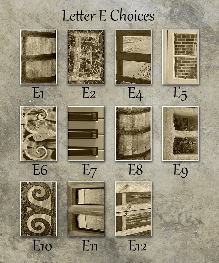 LETTER E Alphabet Photography LETTERS Sepia Alphabet Photos - Etsy