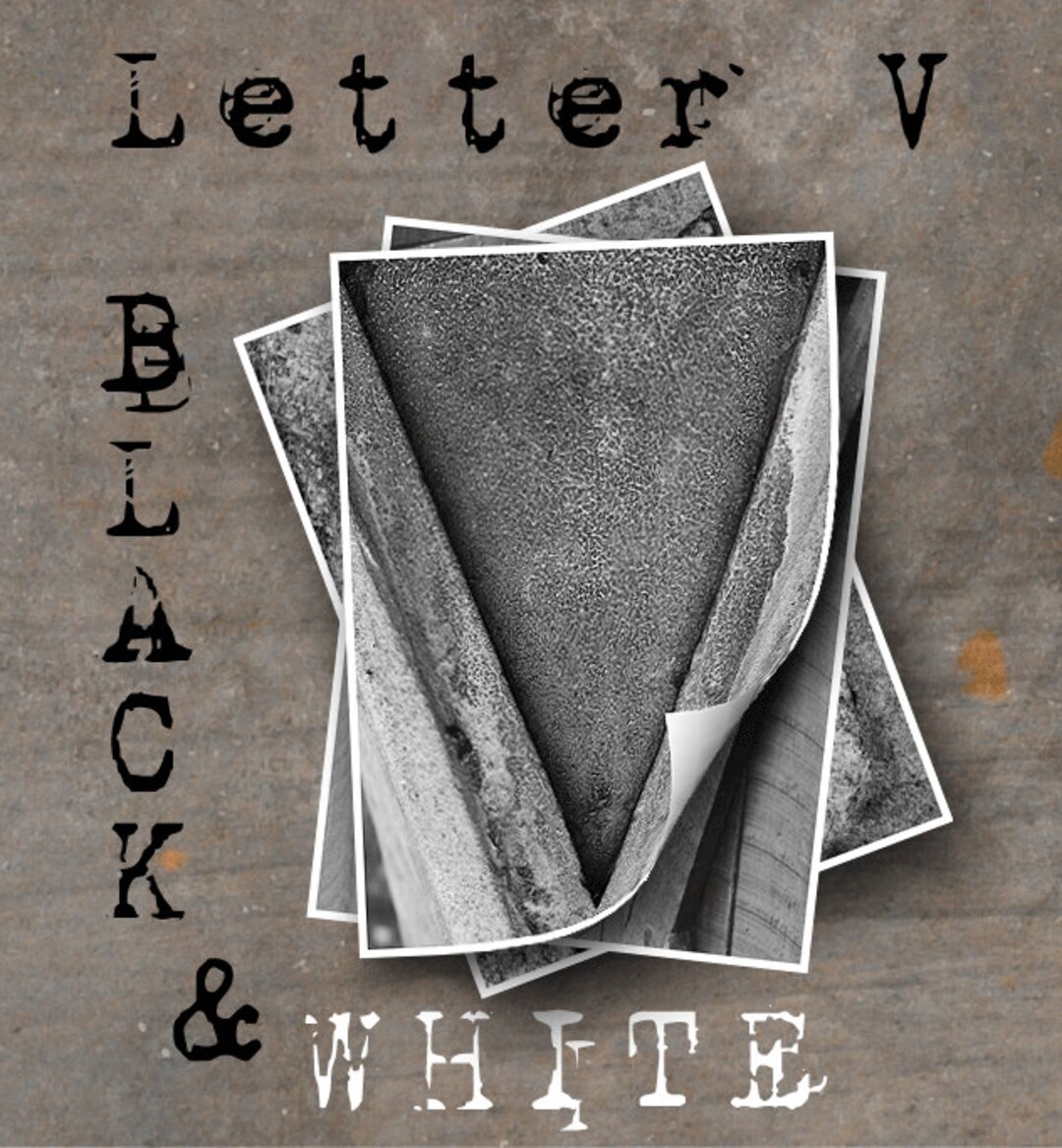 LETTER V Alphabet Photography LETTERS - Black and White Alphabet Photos ...