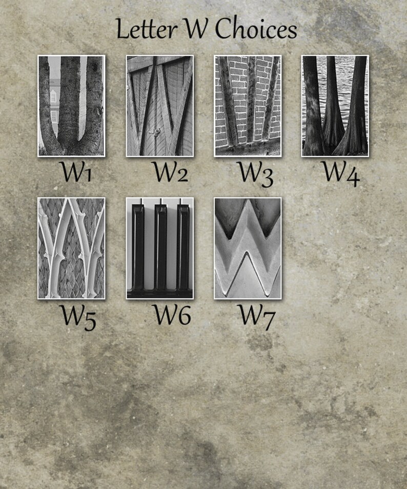 LETTER W Alphabet Photography LETTERS Black and White | Etsy