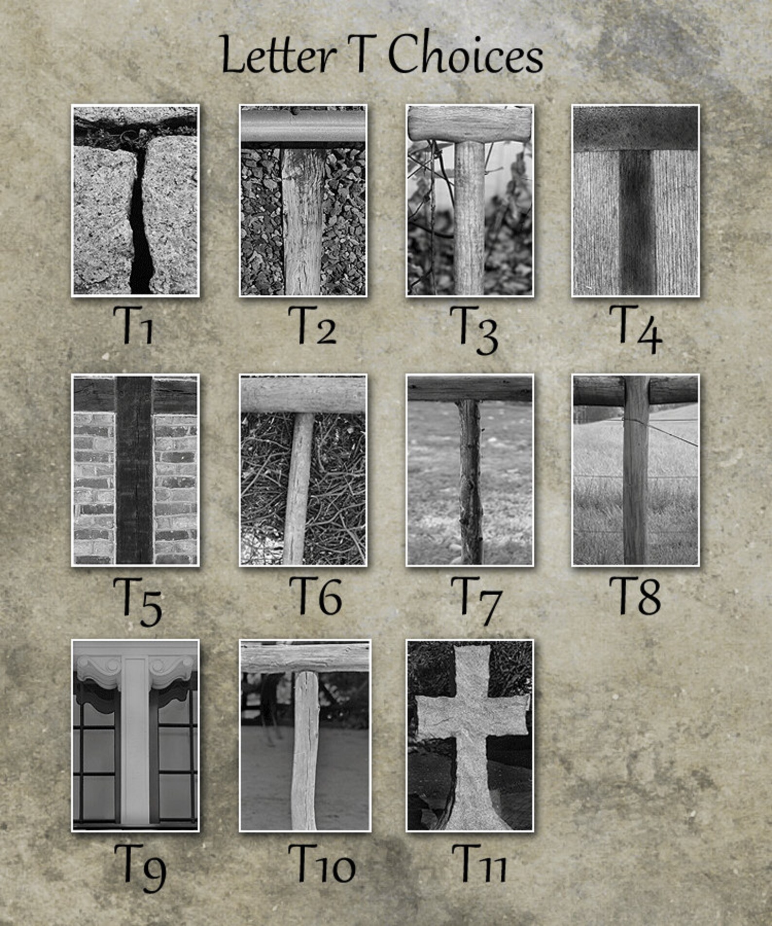 LETTER T Alphabet Photography LETTERS Black and White | Etsy