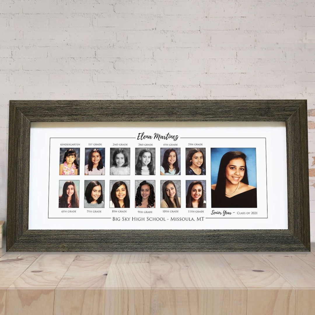 Personalized K-12 School Years Framed Print, Custom Graduation Gift ...