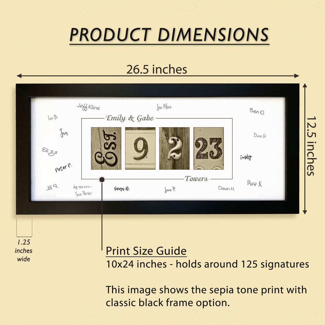 Personalized Wedding Date Guest Book Alternative: Framed Established ...