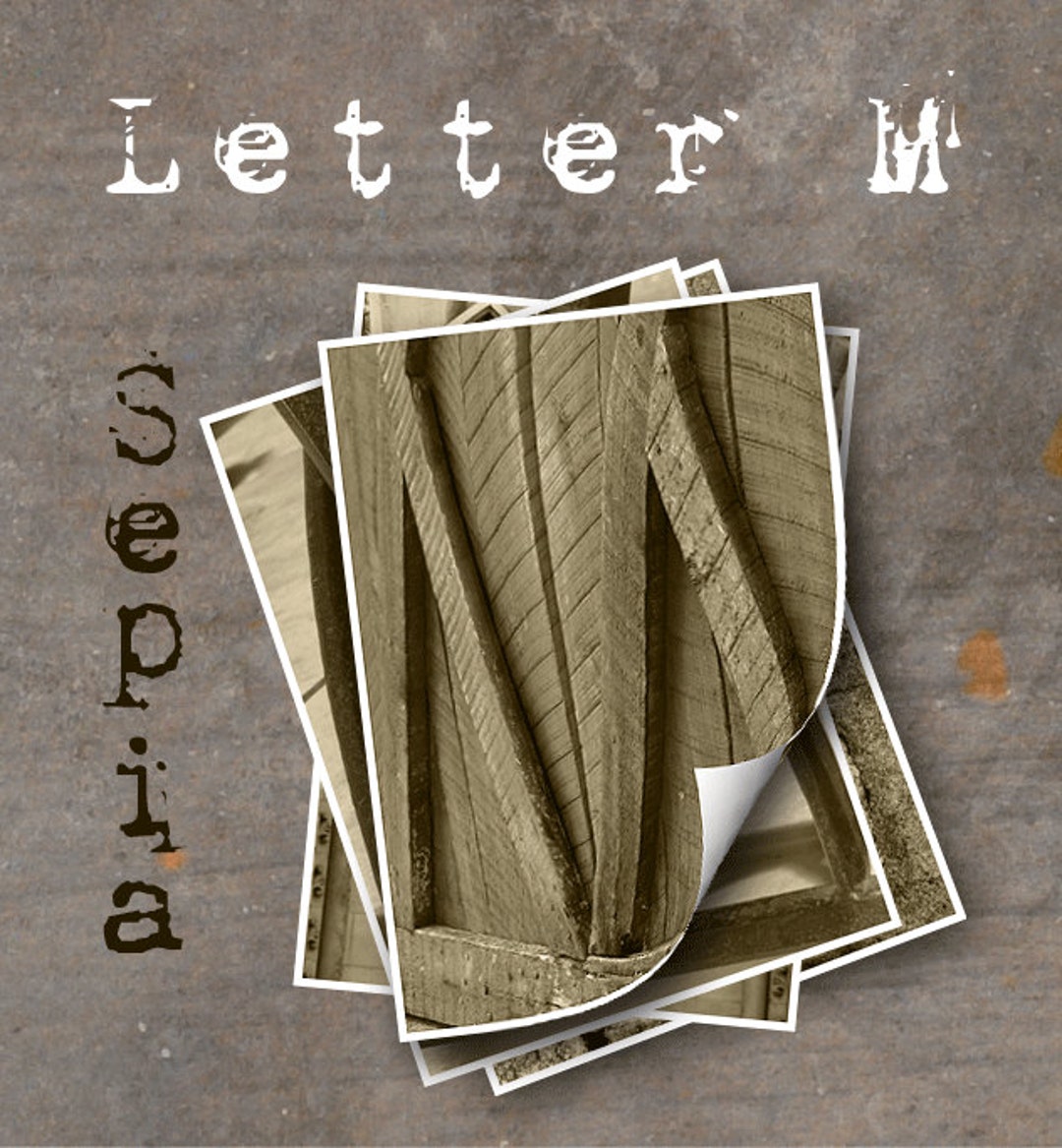 LETTER M Alphabet Photography LETTERS - Sepia Alphabet Photos - Etsy