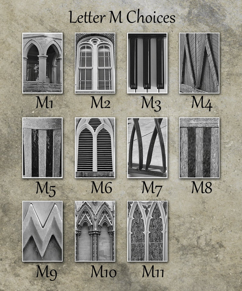 LETTER M Alphabet Photography LETTERS Black and White | Etsy